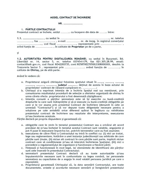 Model Contract De Inchiriere Pdf