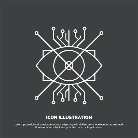 Ar Augmentation Cyber Eye Lens Icon Line Vector Symbol For Ui And Ux Website Or Mobile