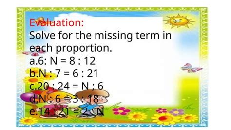 Mathematics 6 Finding The Missing Term Week 2 D3pptx Food And Drink