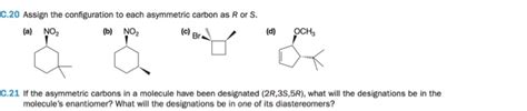 solved c 20 assign the configuration to each asymmetric