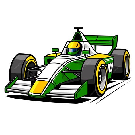 F1 Coche Sencillo Estilo De Dibujos Animados Vector Premium