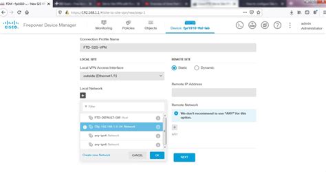 My Cybersecurity Journal Cisco Firepower 1010 Site To Site Vpn