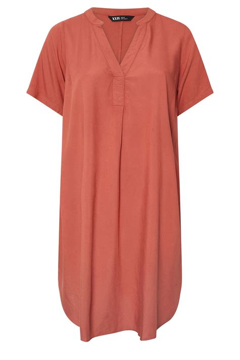 Yours Plus Size Rust Orange Tunic Mini Dress Yours Clothing