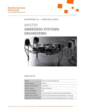 Fillable Online MASTER EMBEDDED SYSTEMS FOR MECHATRONICS Fax Email Print PdfFiller