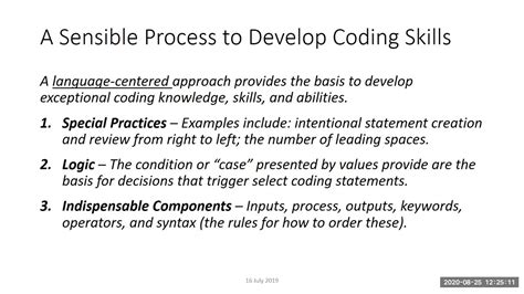 Coding Essentials Part I 25 August 2020 Youtube