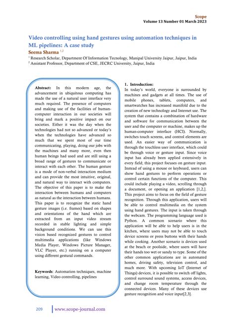 Pdf Video Controlling Using Hand Gestures Using Automation Techniques In Ml Pipelines A Case