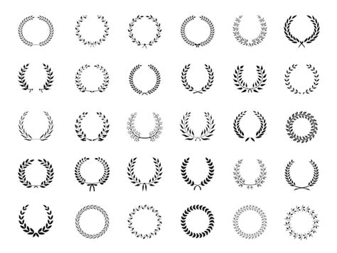 Premium Vector Laurel Wreath Icons Set