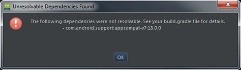 Android Unresolved Dependency Error When Creating A New Project