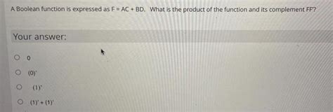 solved find the product of maxterms expression for