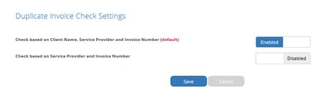 Careview Duplicate Invoice Check Setting
