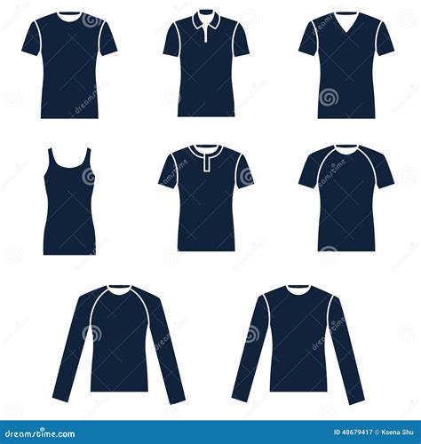 Different Types Of Men S T Shirts Stock Vector Illustration Of Classic Summer 48679417