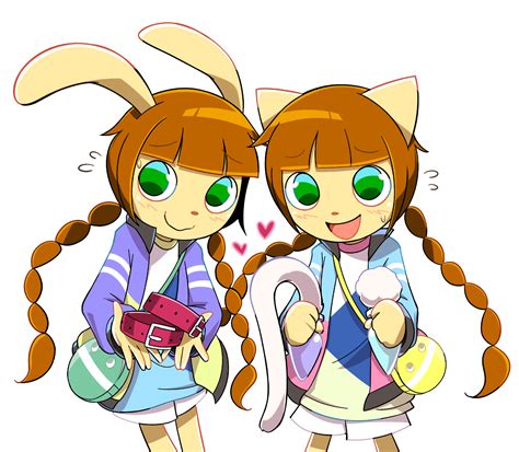 Pestil Mimi Popn Music Nyami Popn Music Bemani Popn Music Highres 2girls Anal