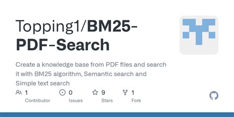 GitHub Topping1 BM25 PDF Search Create A Knowledge Base From PDF Files And Search It With