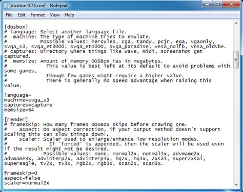 The Dosbox Configuration File