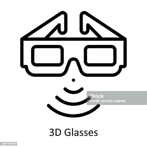 3d 안경 벡터 윤곽선 아이콘 디자인 그림입니다 흰색 배경에 인공 지능 기호 Eps 10 파일 0명에 대한 스톡 벡터 아트 및 기타 이미지 Istock