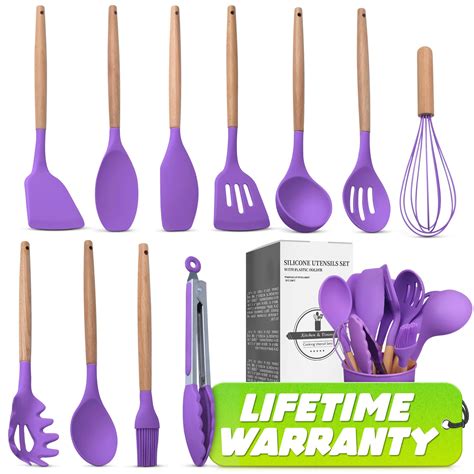 12 Pcs Purple Kitchen Utensils Set Purple Kitchen