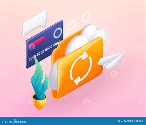 Trending 3d Isometric Cartoon Illustration Digital File Organization And Data Transfer