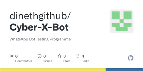 GitHub Dinethgithub Cyber X Bot WhatsApp Bot Testing Programme