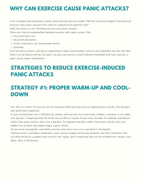 Exercise Induced Panic Attacks How To Avoid Them Pdf