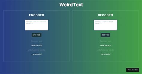 React Text Encoder And Decoder Codesandbox