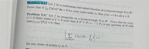 Solved Problem Let F Be A Continuous Real Valued Chegg