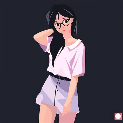 Premium Psd Cute Girl Flat Vector Graphic Simple Minimal Freepik Svg