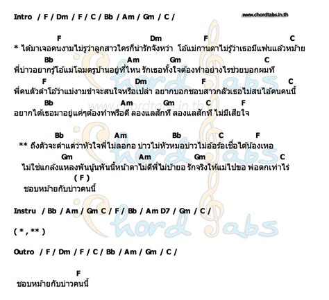 ชอบหม้ายกับบ่าวคนนี้คอร์ด คอร์ด ชอบหม้ายกับบ่าวคนนี้ หนวด จิรภัทร X นิล แทมมะริน