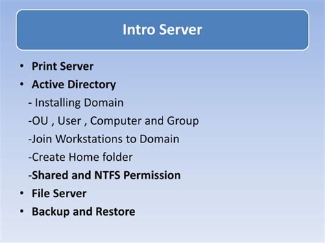Windows Server 2019 Installing And Configuring PPT