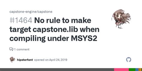 no rule to make target capstone lib when compiling under msys2 · issue