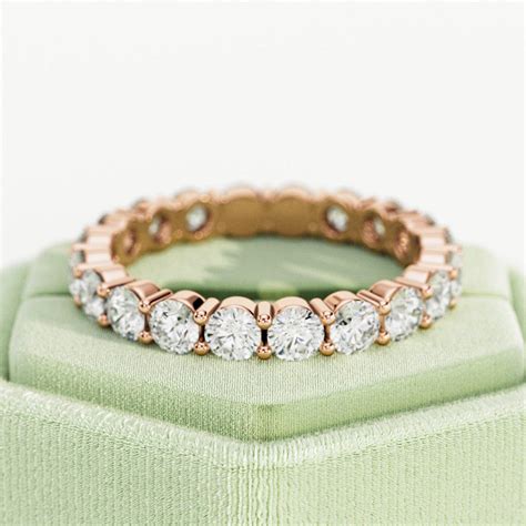 Round Lab Diamond Claw Set Full Eternity Ring For Womens 200ct 3