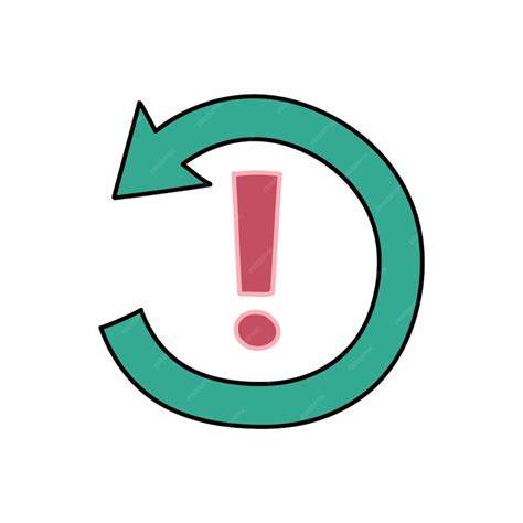 Premium Vector Counterclockwise Rotating Arrow With Exclamation Mark