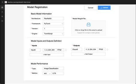 model registration frontend refinement · issue 250 · cap ntu ml model ci · github