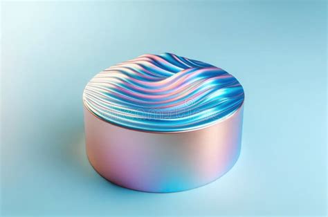 A Three Dimensional Cylinder Object From A Neon Holographic Material On