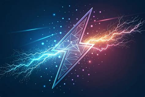 Lighting Bolt Form Lines Triangles And Particle Style Design Generated By Ai Stock