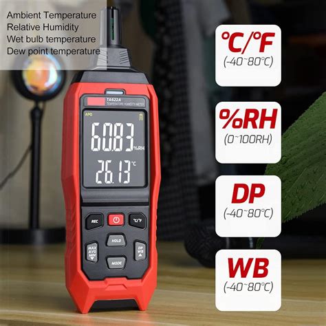 Digital Temperature And Humidity Meter With Lcd Display Dew Point
