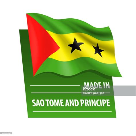 상투메프린시페에서 제작 벡터 그림 상투메프린시페의 국기와 흰색 뒷면에 분리된 텍스트 3차원 형태에 대한 스톡 벡터 아트 및 기타 이미지 3차원 형태 국가 관광명소