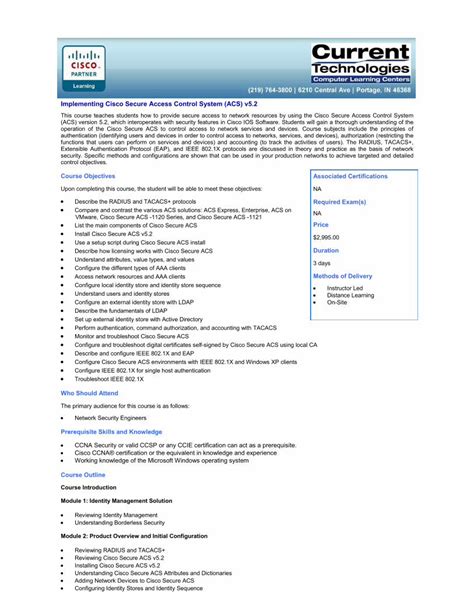 Pdf Implementing Cisco Secure Access Control System · Pdf