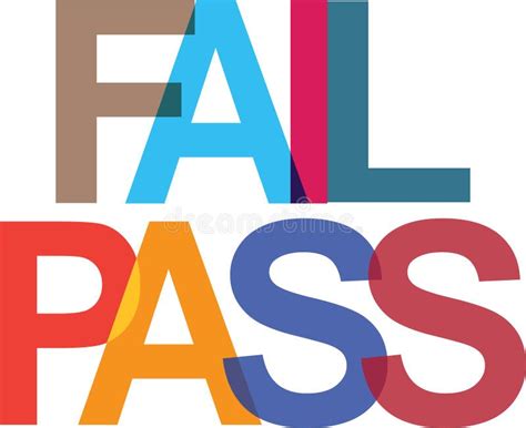 Fail Pass Colorful Word On White Stock Illustration Illustration Of
