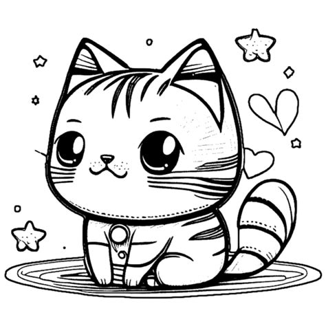 Cute Bunny Kawaii Chibi Coloring Page · Creative Fabrica