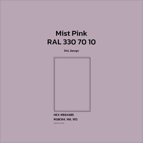 About Ral 330 70 10 Mist Pink Color Color Codes Similar Colors And