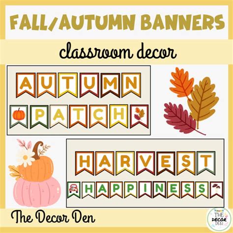 Fall Autumn Day Banners 2 Designs Classroom Décor By The Decor