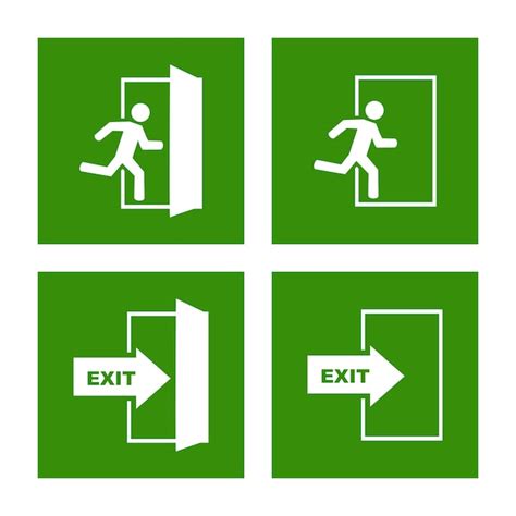 Premium Vector Emergency Exit Icons Vector Set