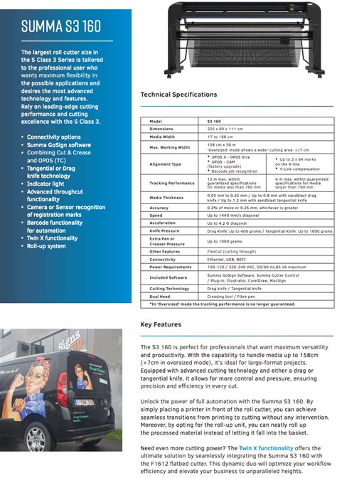 Summa S Class 3 160d Series16m Drag Knife Cutter