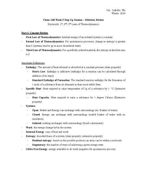 Answer Chem 14b W24 Week 6 Step Up Isabella Winter 2024 Chem 14b Week 5 Step Up Session