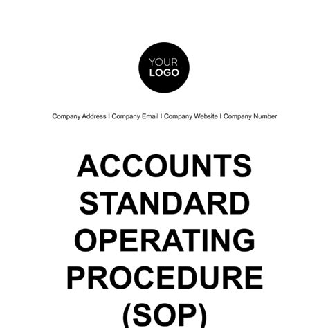 Accounts Standard Operating Procedure Sop Template Edit Online And Download Example