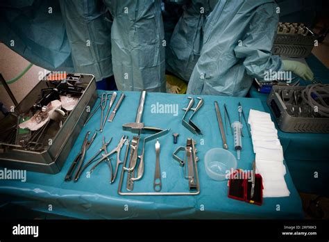 Orthopedic Surgical Instruments For Fitting A Hip Prosthesis Stock