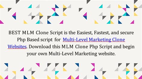 Ppt Online Readymade Mlm Clone System Dod It Solutions Powerpoint