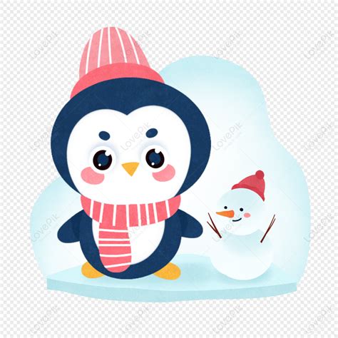 펭귄과 작은 눈사람 Png 일러스트 무료 다운로드 Lovepik
