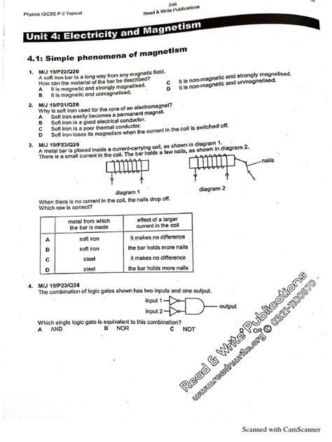 Unit 4 Electricity And Magnetism Pp22 Igcse Physics Pdf