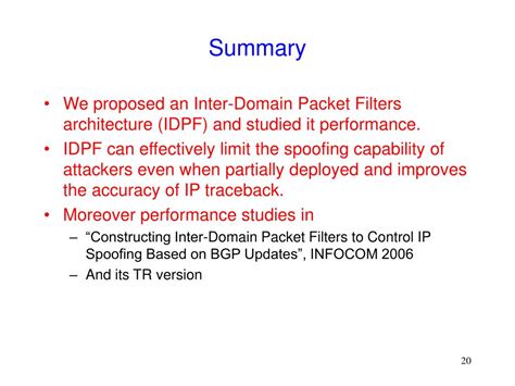 Ppt Controlling Ip Spoofing Via Inter Domain Packet Filters Powerpoint Presentation Id665242